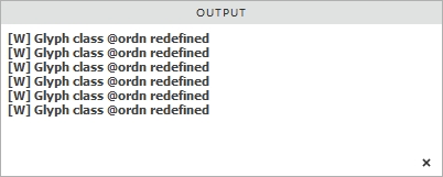 [W] Glyph class @ordn redefined ในพาเลท Output » ฟอนต์.คอม